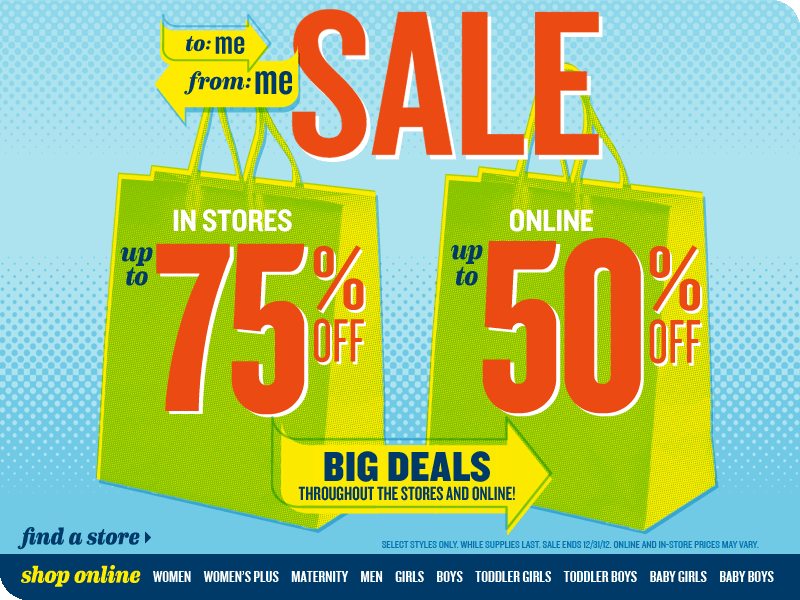 Old Navy: 50% to 75% off In-Stores and Online!