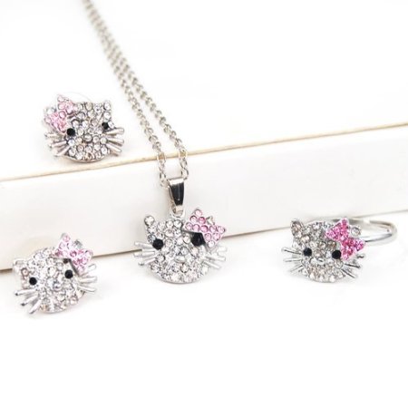 Hello Kitty Themed Rhinestone Jewelry Set only $1.92 Shipped ...