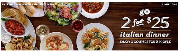 Olive Garden: Two 3 Course Meals for Just $25!!!