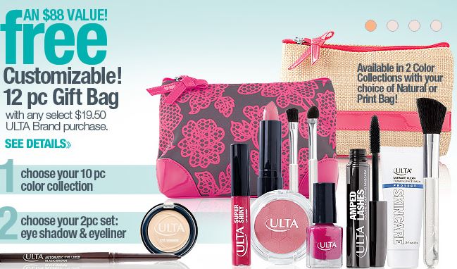 FREE Customizable 12 Piece Gift Bag from Ulta ($88 Value) with Purchase ...