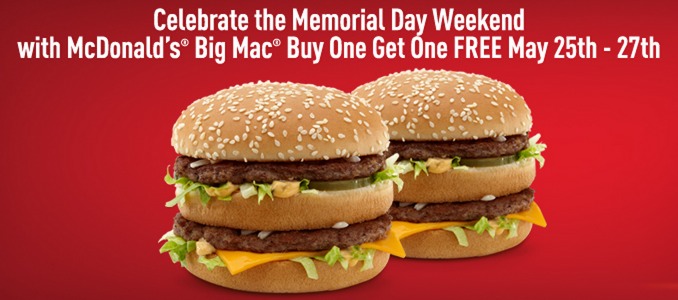 McDonald's: Buy 1 Big Mac and Get 1 FREE- Starts Today!!! - Mojosavings.com