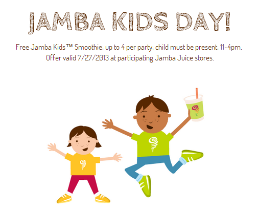 FREE Jamba Juice Kids Smoothies- Today Only - Mojosavings.com