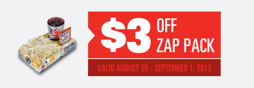 Regal Cinemas $3 off Zap Pack (Soda, Popcorn and Candy)! - Mojosavings.com