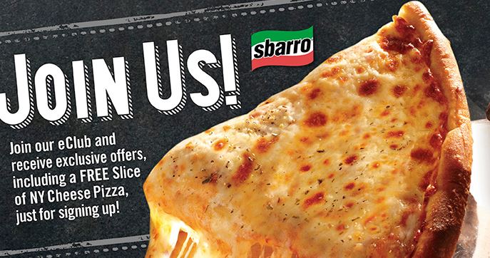 Free Slice of Sbarro's Pizza! - Mojosavings.com