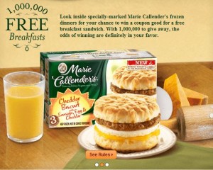 Win a FREE Marie Callender’s Breakfast Sandwich! (1 Million Winners ...