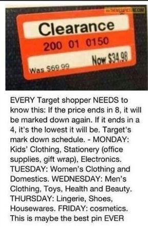 Target Clearance Mark Down Schedule & Need to Know Price Tag Info ...