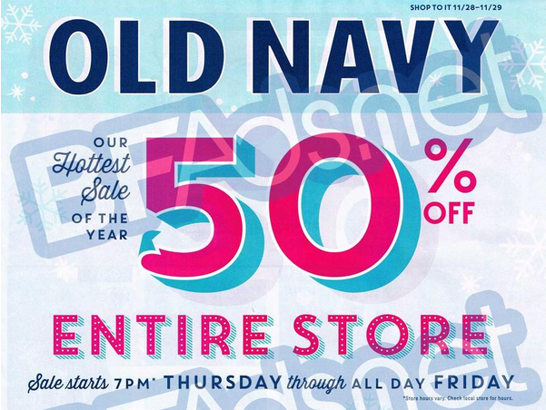 Old Navy Black Friday Sale: 50% off the Entire Store! - Mojosavings.com