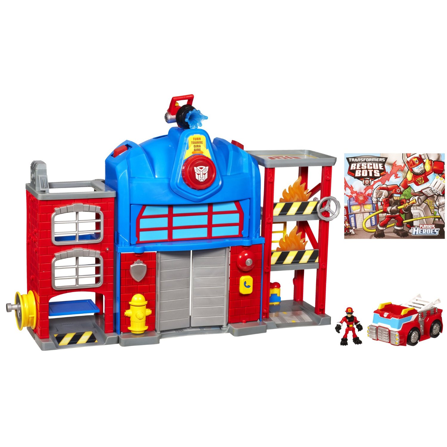 Transformers Rescue Bots Playskool Heroes Fire Station Prime Only $18. ...