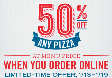 Domino's: 50% off ANY Regular Priced Pizza - Mojosavings.com