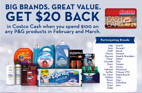 Costco: Get $20 Back on Your Purchase of P&G Products! - Mojosavings.com