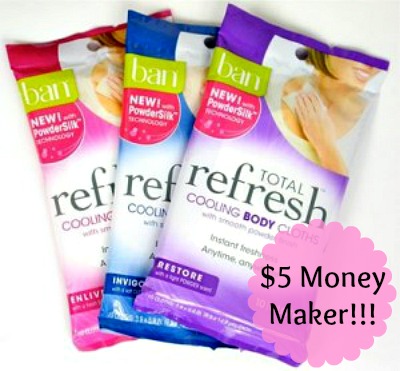 $5 Money Maker on Ban Total Refresh Body Cloths at Rite Aid ...