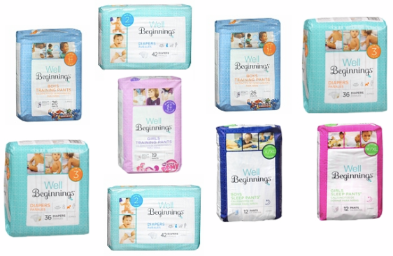 9 Packs Of Well Beginnings Diapers, Training Pants & Sleep Pants Only ...