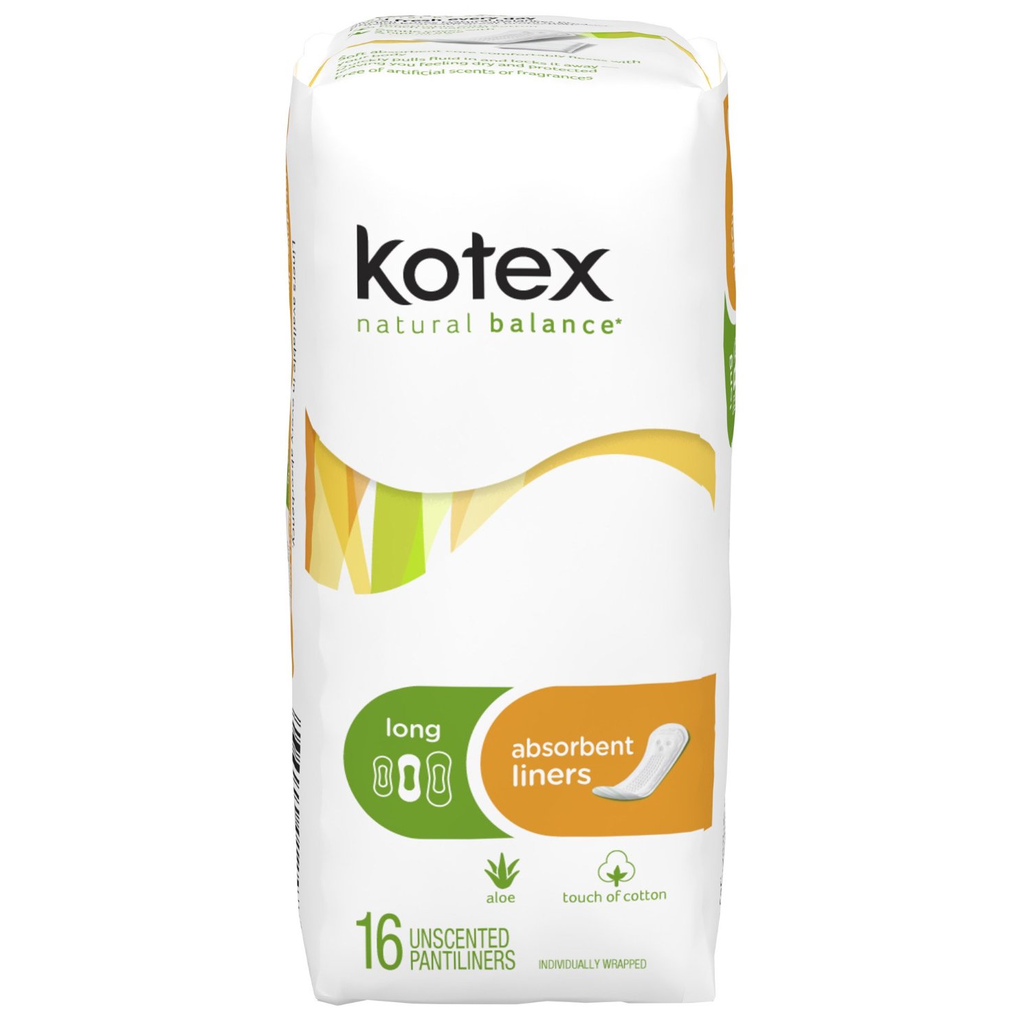 Kotex Natural Balance Absorbent Liners, Long, 16 Count Only $1.13 ...