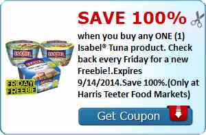 Free Isabel Tuna Product at Harris Teeter - Mojosavings.com