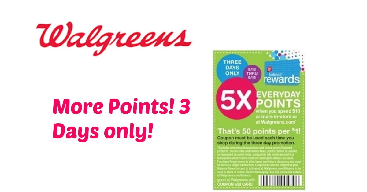 Earn 5x EveryDay Balance Reward Points at Walgreen's! - Mojosavings.com