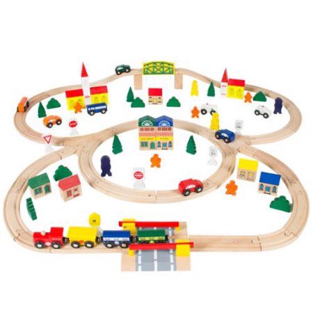 Wow! Get This 100-Piece Hand-Crafted Wooden Train Set For Only $34.94 ...
