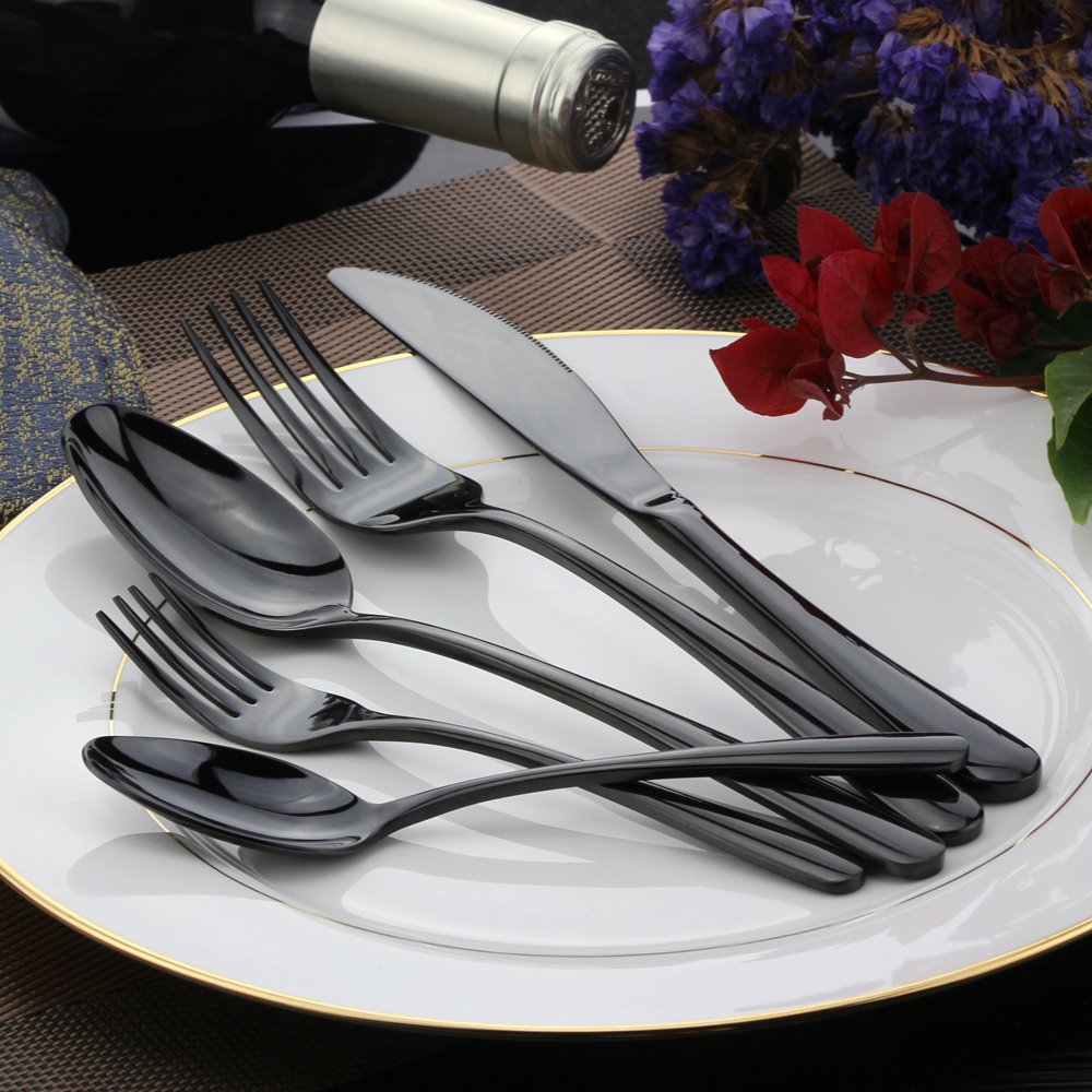 Silverware Set, Black Flatware Set 20 Piece $51.59 (REG $109.99 ...