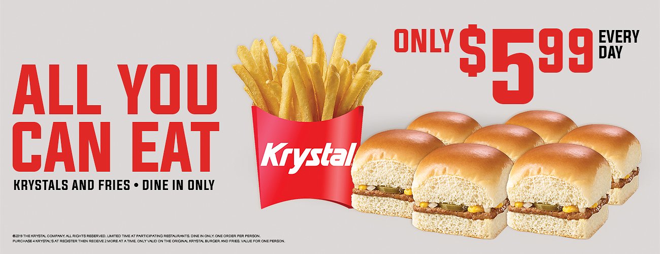 Krystal Offers All-You-Can-Eat Krystal Burgers And Fries - Mojosavings.com