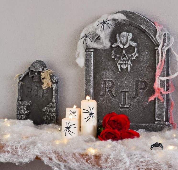 50% off 60 PC Spiders with 200 Sq Stretch Spider Fake Cobwebs ...