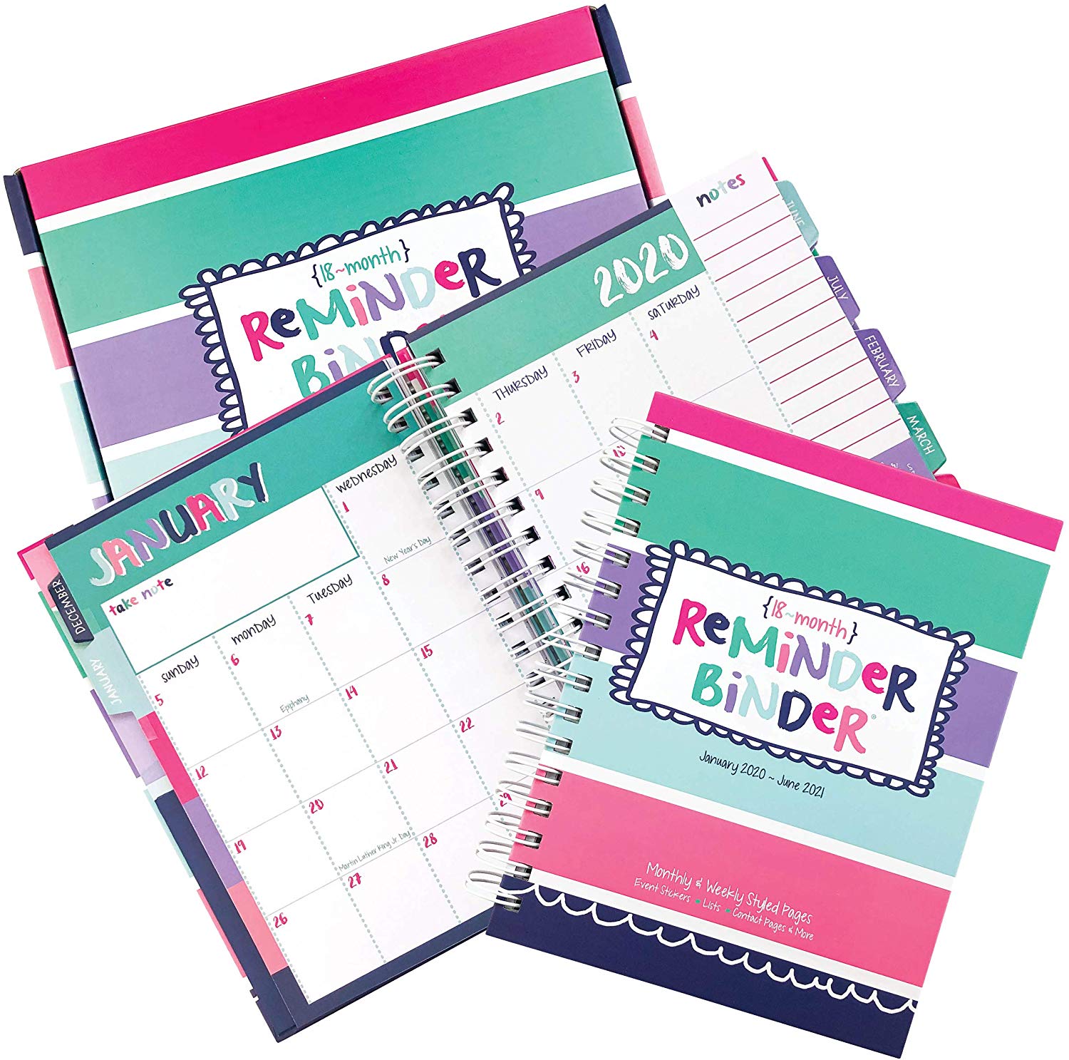 Reminder Binder 2020-2021 18-Month Planner w/ 361 Stickers $14.99 (REG ...