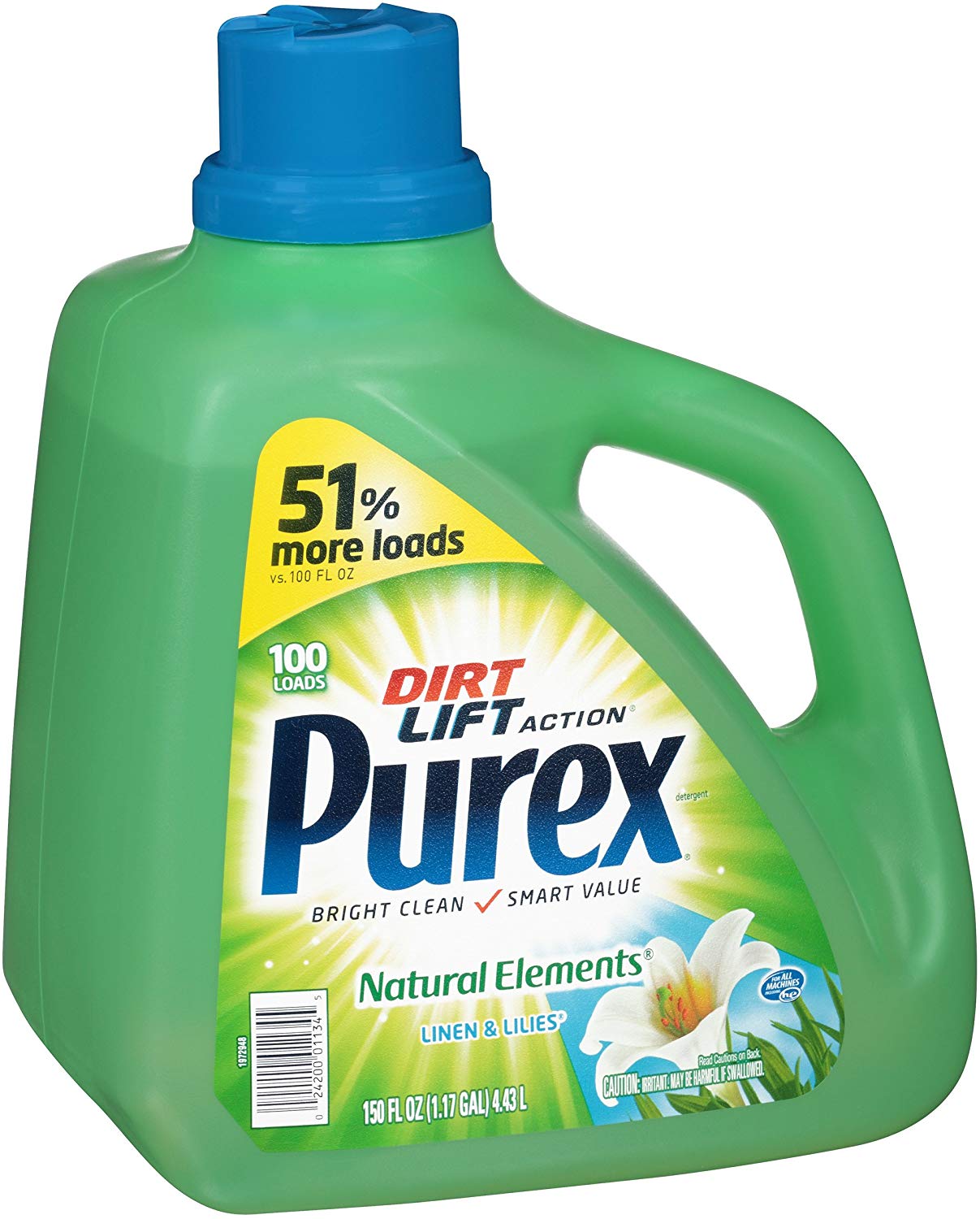 Purex Liquid Laundry Detergent, Natural Elements Linen & Lilies, 150 oz ...