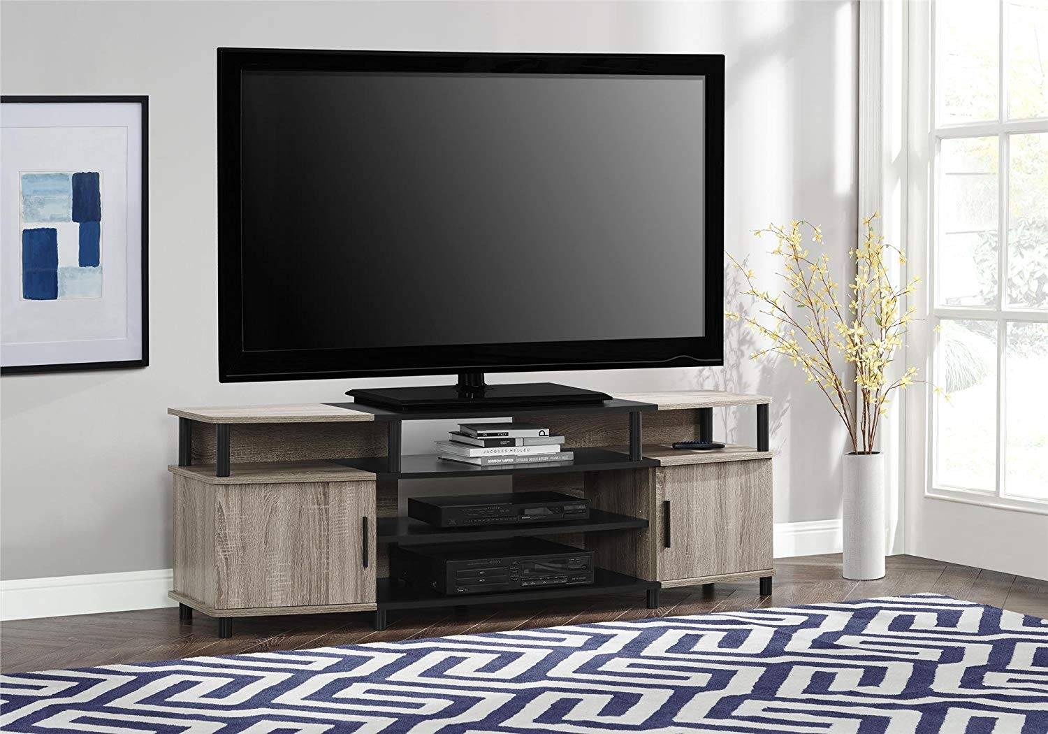 Ameriwood Home Carson TV Stand for TVs up to 70", Weathered Oakt $120. ...