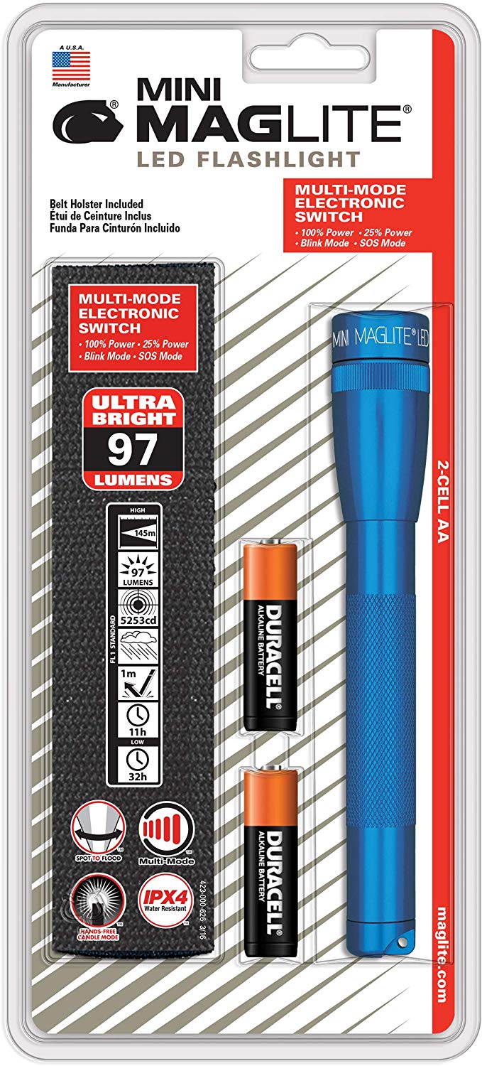 Maglite Mini LED 2-Cell AA Flashlight with Holster, Blue $16.64 (REG ...