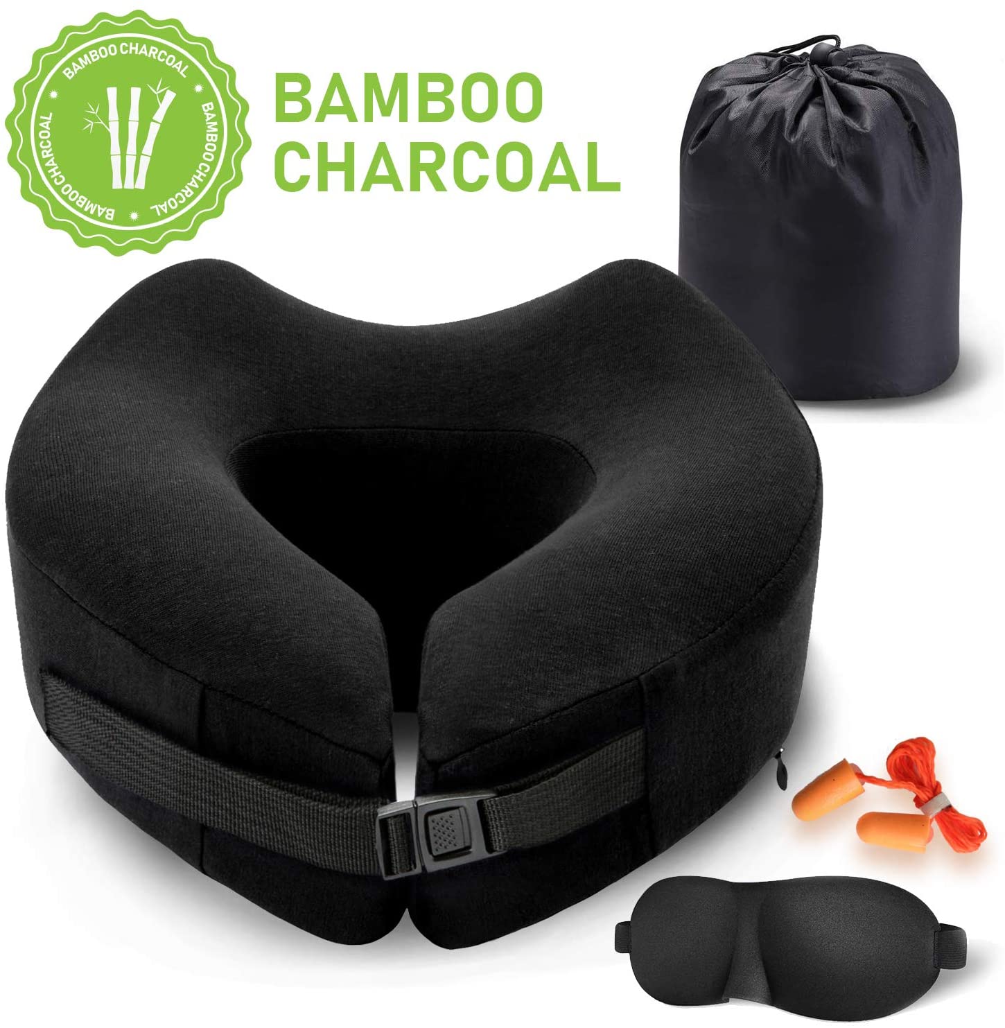 Travel Pillow Kit w/ Bag ,Eye Masks and Earplugs Black $10.79( 55% Off ...